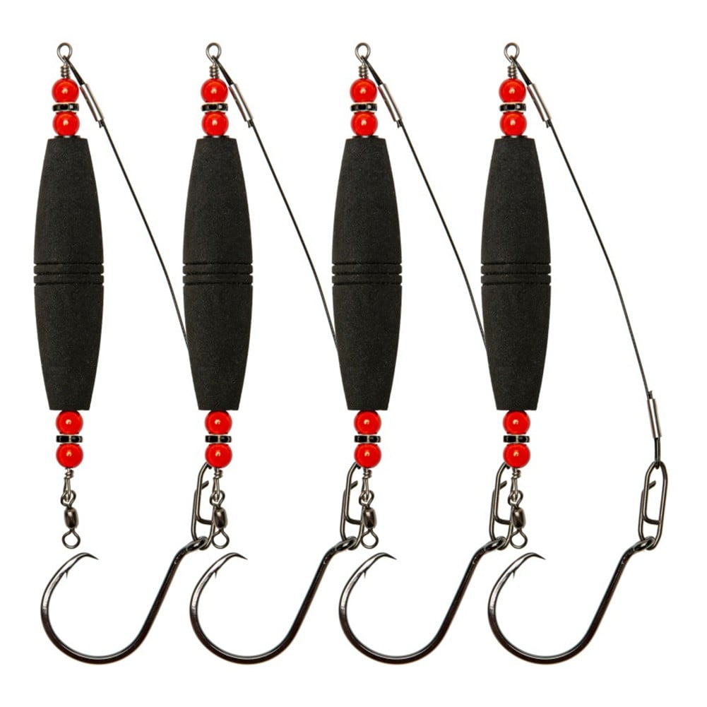4Pc 3/2.5 Inch Float Rig Fishing Bobbers with Barbed Hook Soft Steel ...
