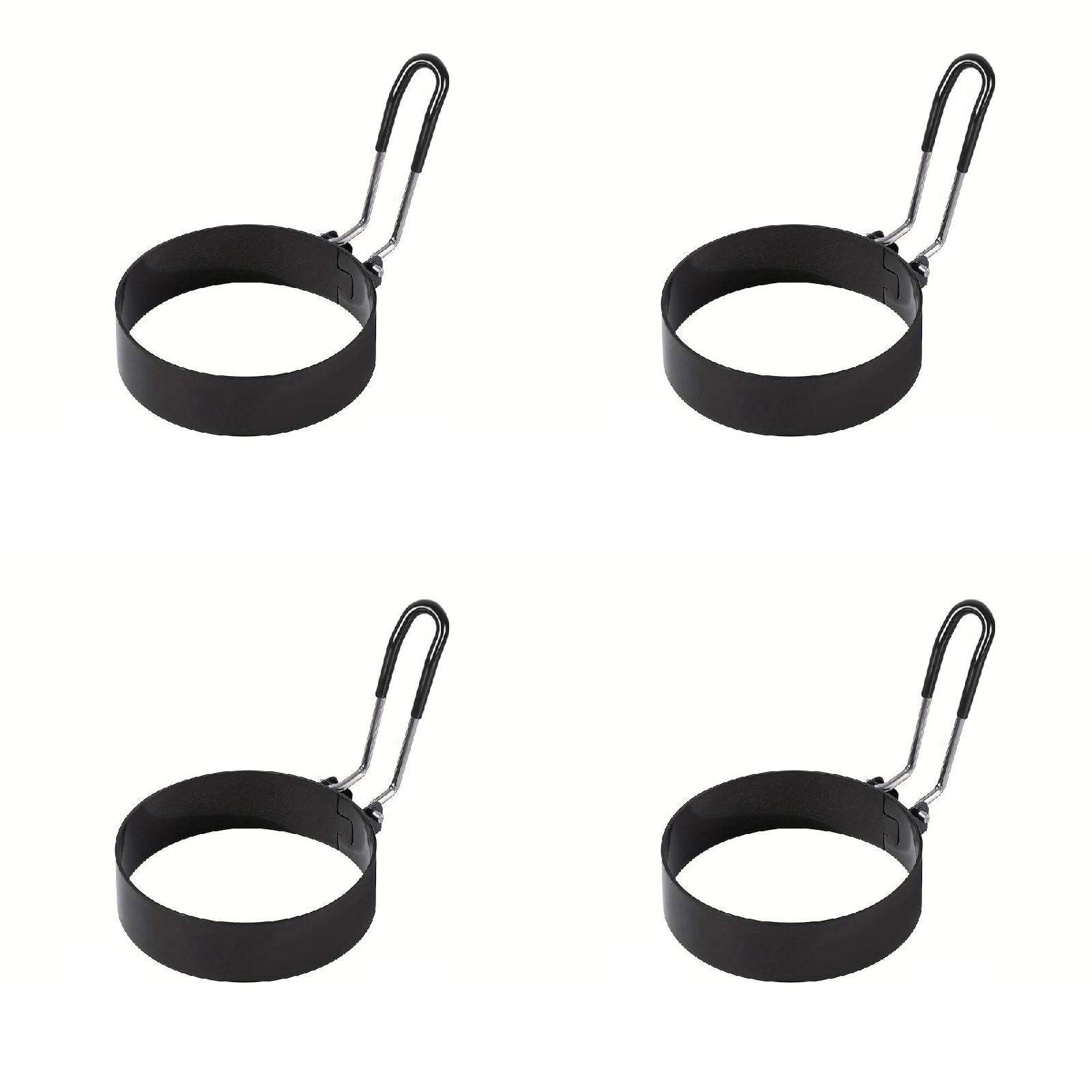 4Pc 3 Inch Egg Ring,Round Egg Cooker Rings with Anti-scald Handle,Heavy ...