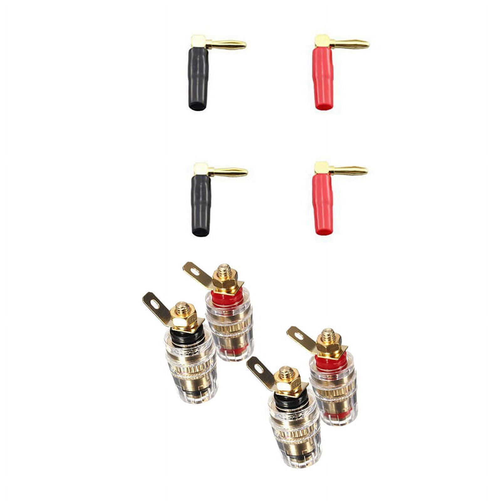 4Pc Amplifier Speaker Terminal Binding Post 4mm Banana Plug Jack & 4x ...