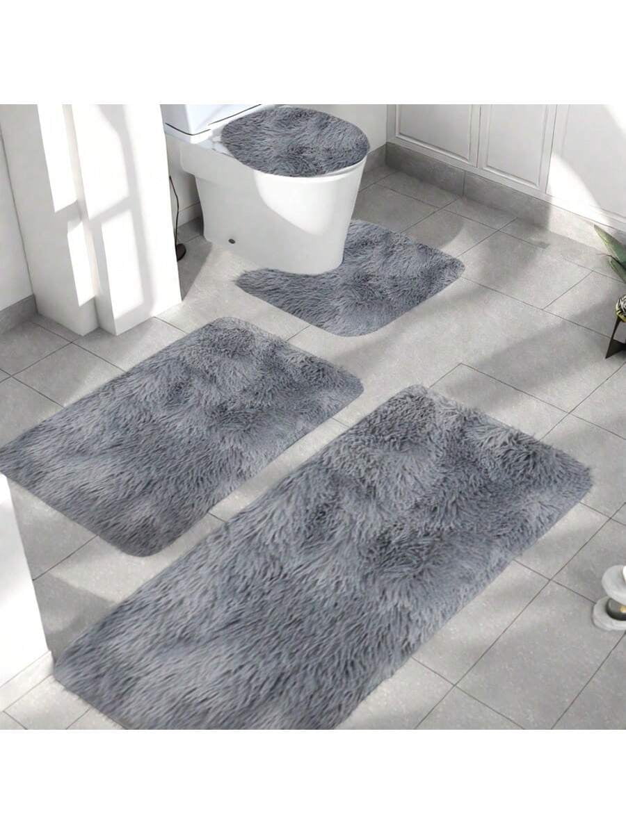 4Pc Bath Toilet Rug Set - Tie Dyed, Super Soft Plush, Non-Slip ...