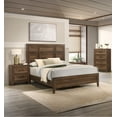 4Pc Brown Architectural Paneling Full Bed Nightstands Chest Set Bedroom ...