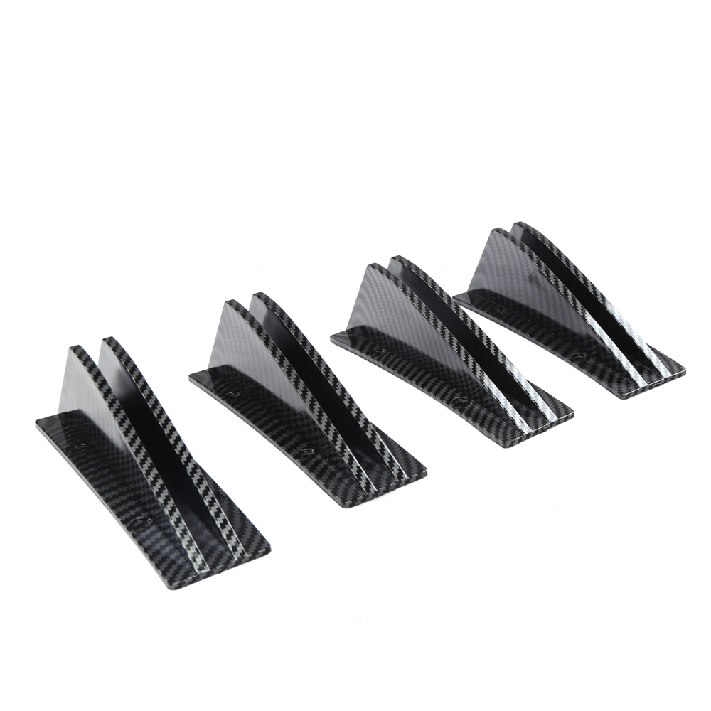 4Pc Car Modified Diffuser Spoiler ABS Rear Bumper Lip Diffuser Carbon ...