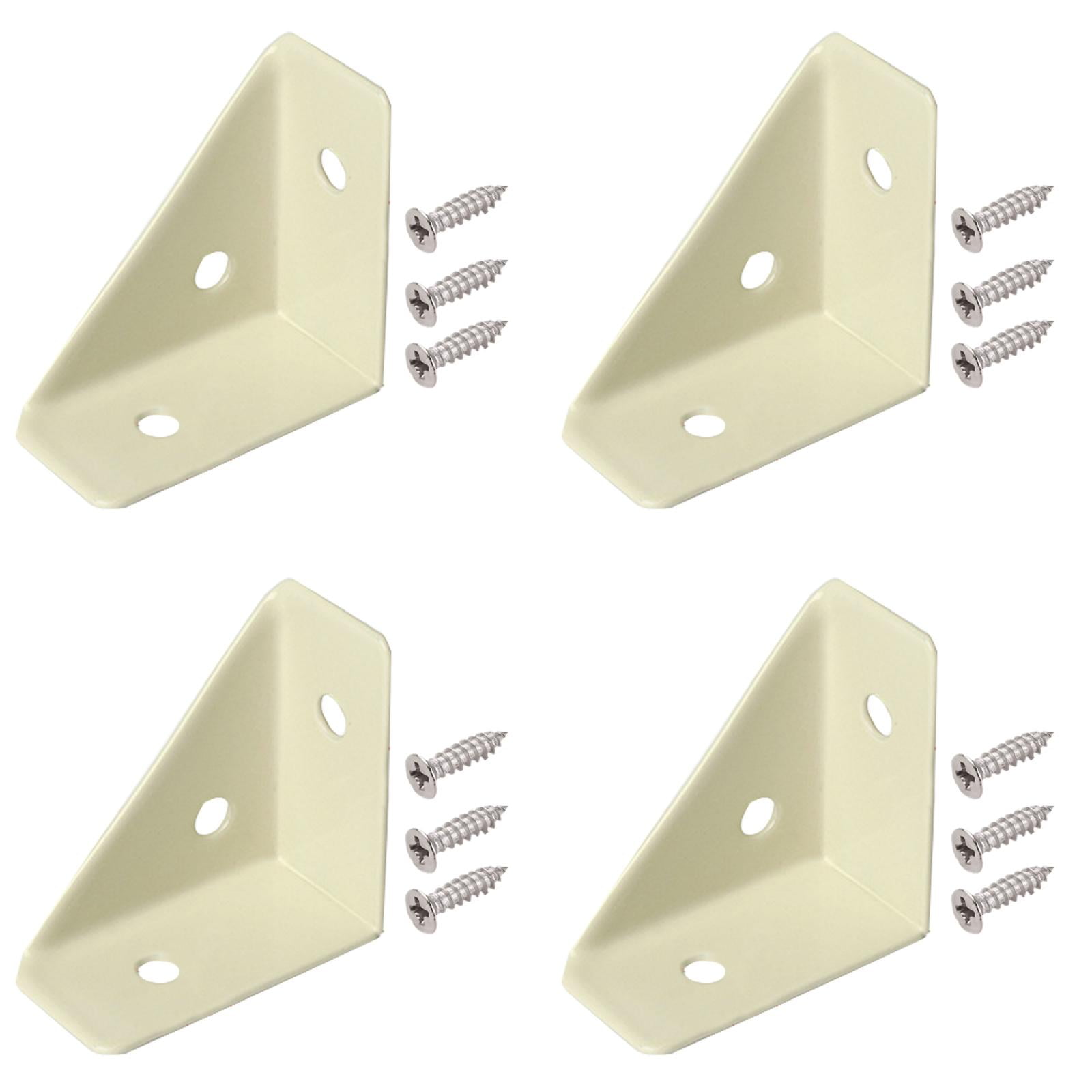 4Pc Corner Bracket Set, Metal Connector, for Desk Cabinet, Triangular ...