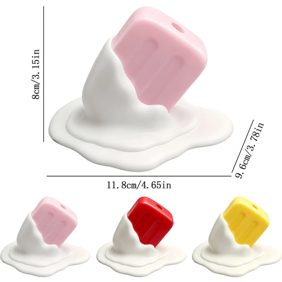 4Pc Creative Melting Popsicle Pen Holder, Funny Ice Pop Desktop ...