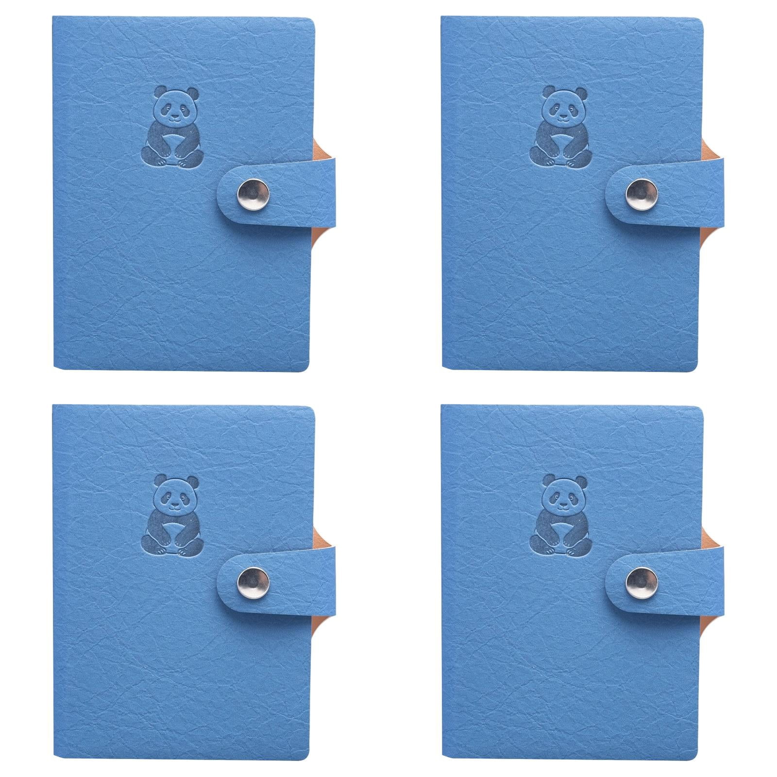 4Pc Mini Panda Embossed PU Leather Notebook,A7 Pastel Snap Button Purse ...
