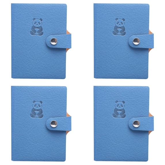 4Pc Mini Panda Embossed PU Leather Notebook,A7 Pastel Snap Button Purse ...