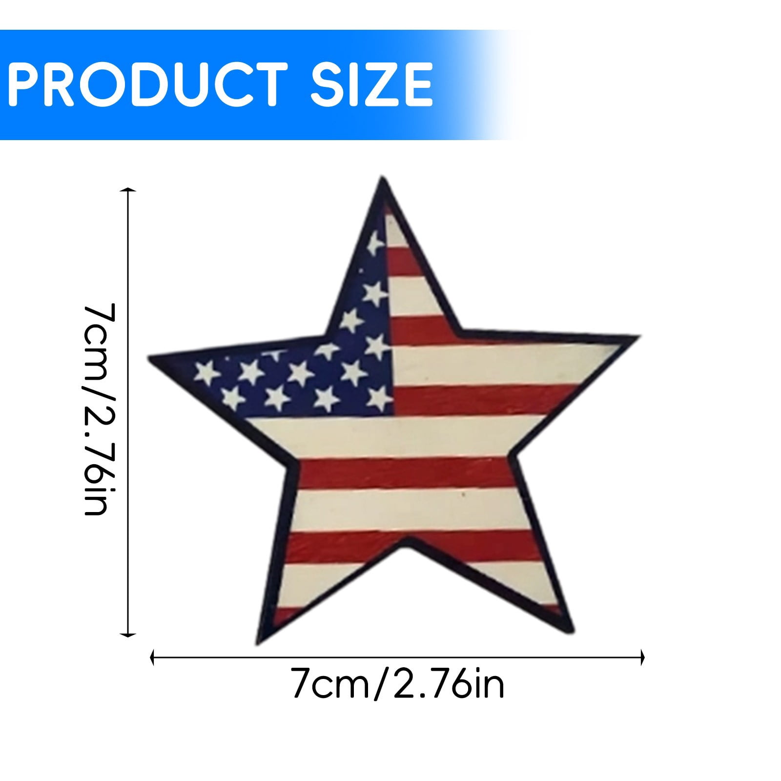 4Pc Patriotic Wooden Star Ornaments, American Flag Rustic Farmhouse ...