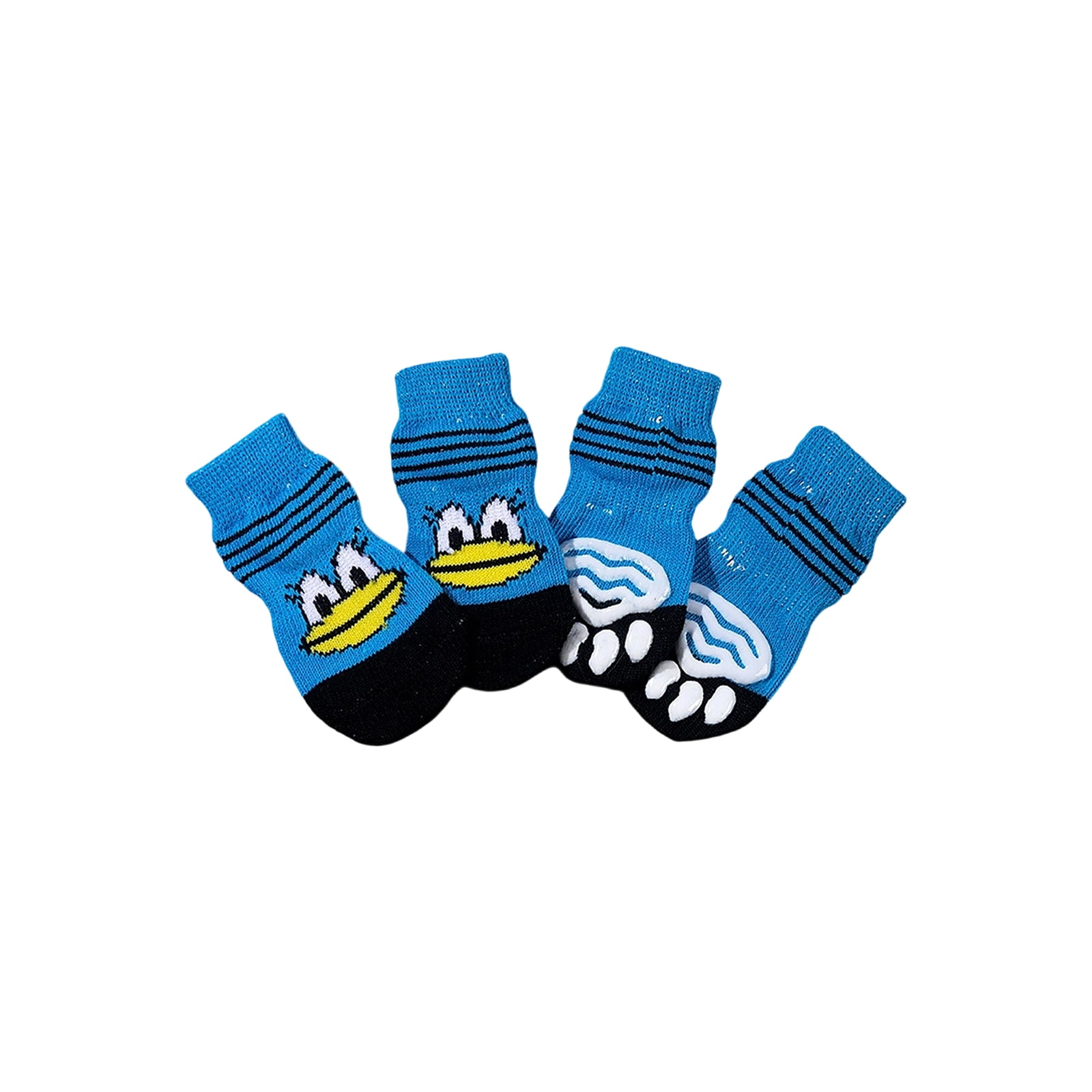 4Pc Pet Socks With Anti-Slip Bottoms - Cute Cartoon Duck Design ...