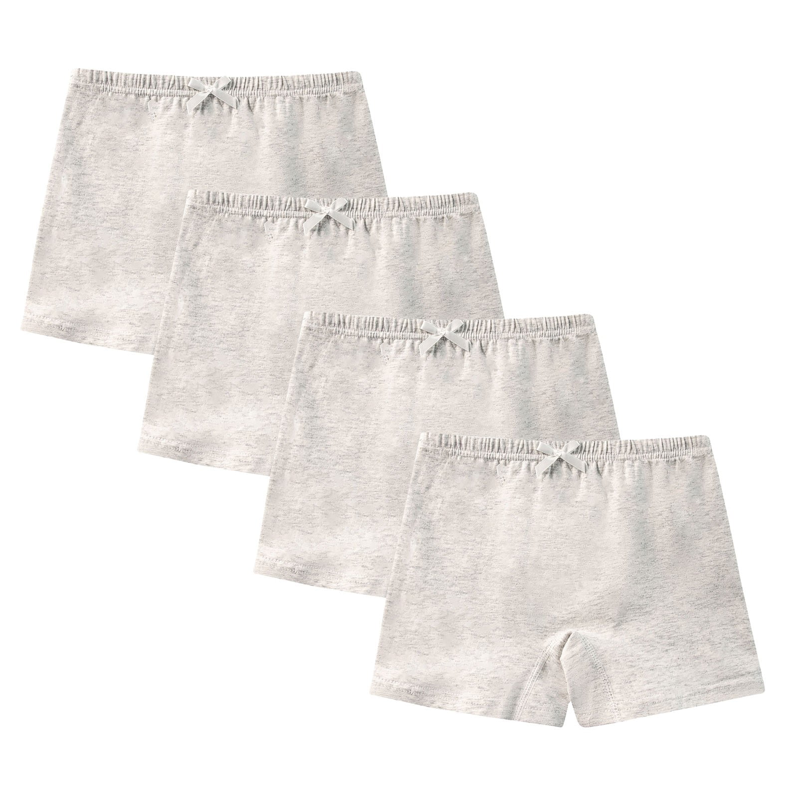 4Pc Underwear Solid Color Boxer Shorts For Girls Girls' Solid Color ...