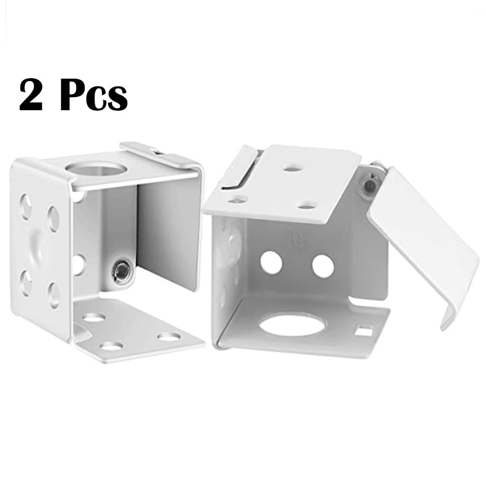 4Pc White Blind Brackets Low Profile Box Mounting Bracket Head Track ...