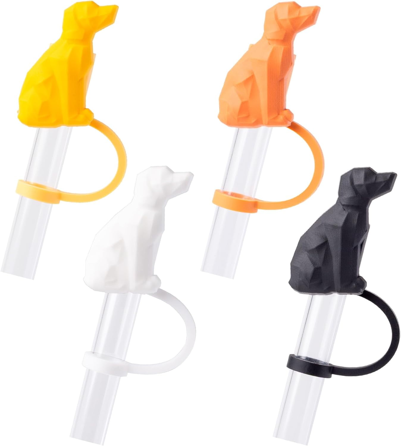 4Pcs 0.4in/10mm Dog Silicone Straw Covers Cap for Stanley 20 30&40 Oz ...