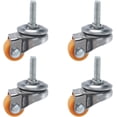 4Pcs 0.5in Orange Swivel Stem Threaded Casters, M4 ×15 Self-Tapping ...