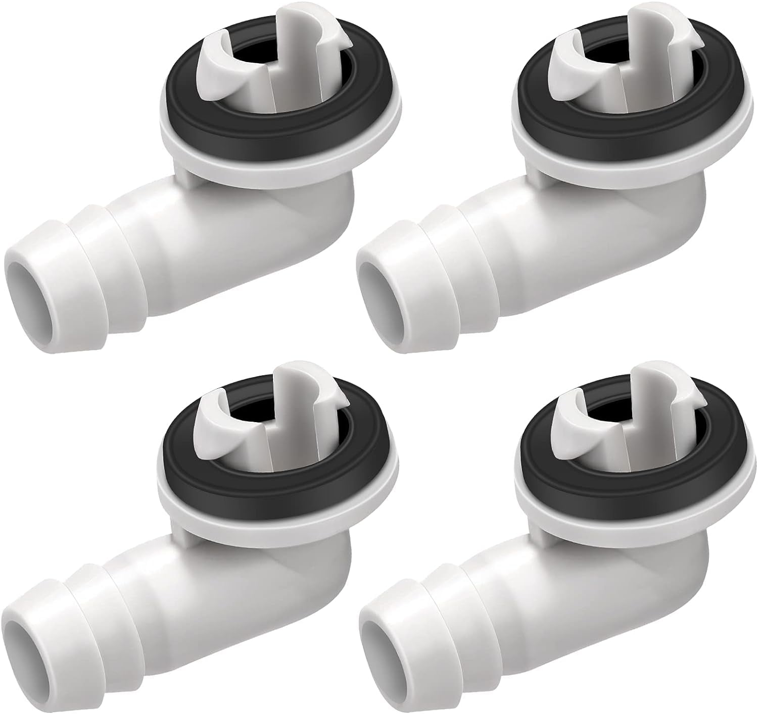 4Pcs 0.6 Inch 15mm Air Conditioner Drain Hose Connector Elbow Fitting ...