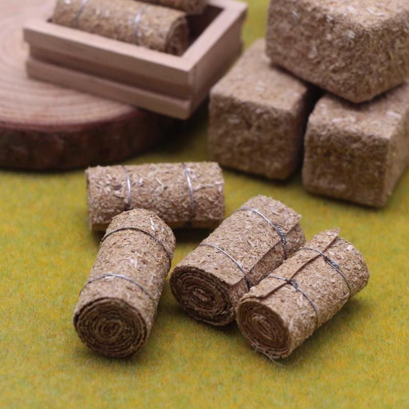 4Pcs 1/12 Dollhouse Mini Hay Bales Haystack Model Dollhouse Farm ...