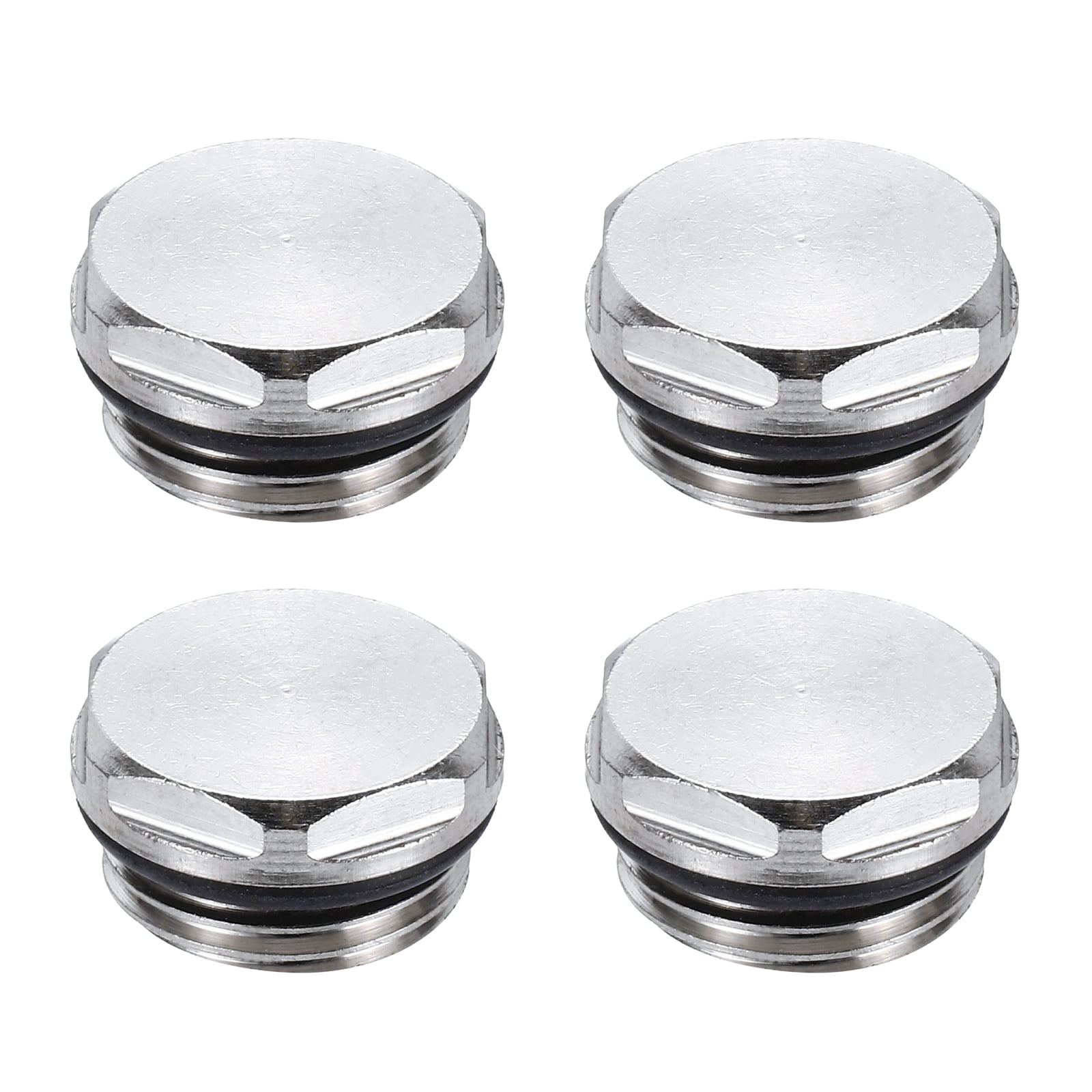 4Pcs 1/2" BSP Manual Radiator Air Vent Plug, Nickel Plated Brass Plugs ...