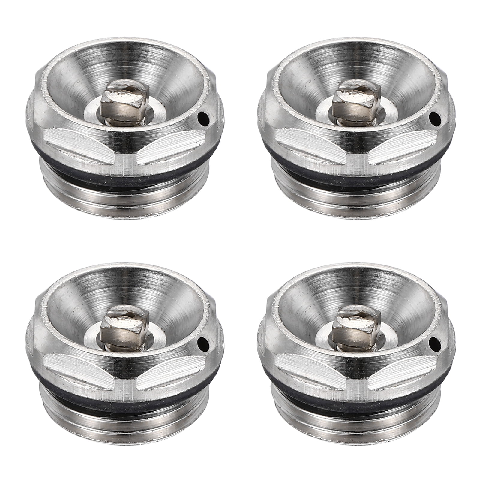 4Pcs 1/2" BSP Manual Radiator Air Vent Plugs, Nickel Plated Brass Plugs ...
