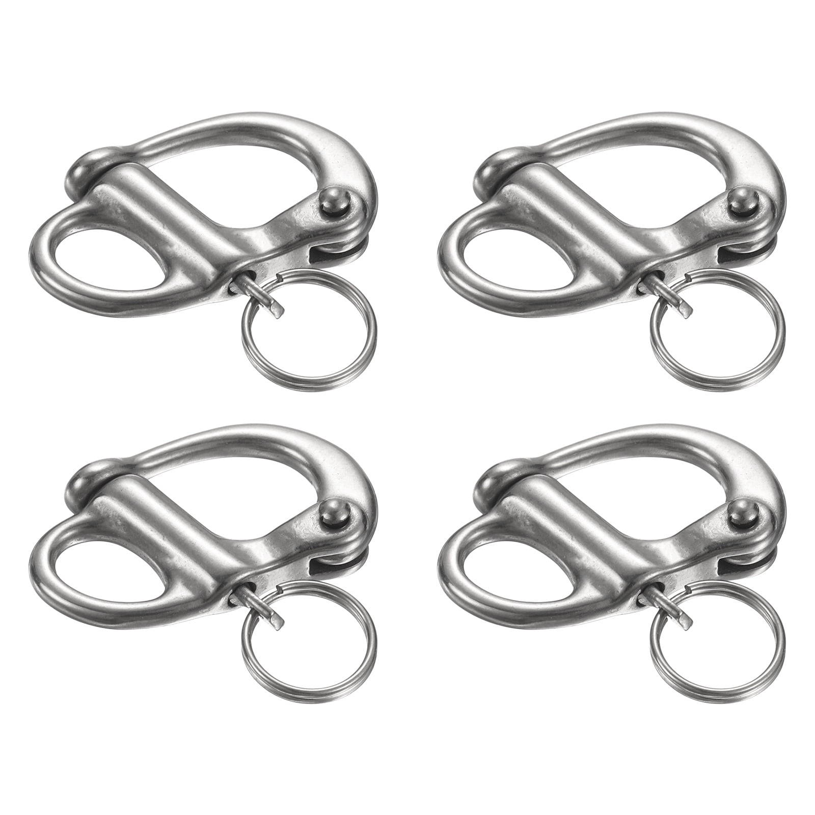 4Pcs 1.4 Inch Quick Release Shackle 316 Stainless Steel Fixed Bail Snap ...
