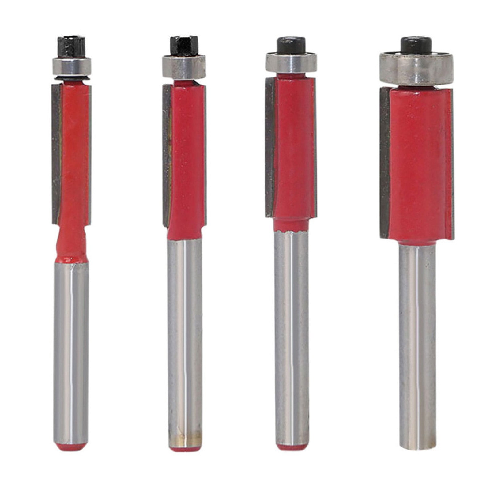 4Pcs 1/4 Shank Straight Flush Trim Router Bit Set Woodworking Cutting ...