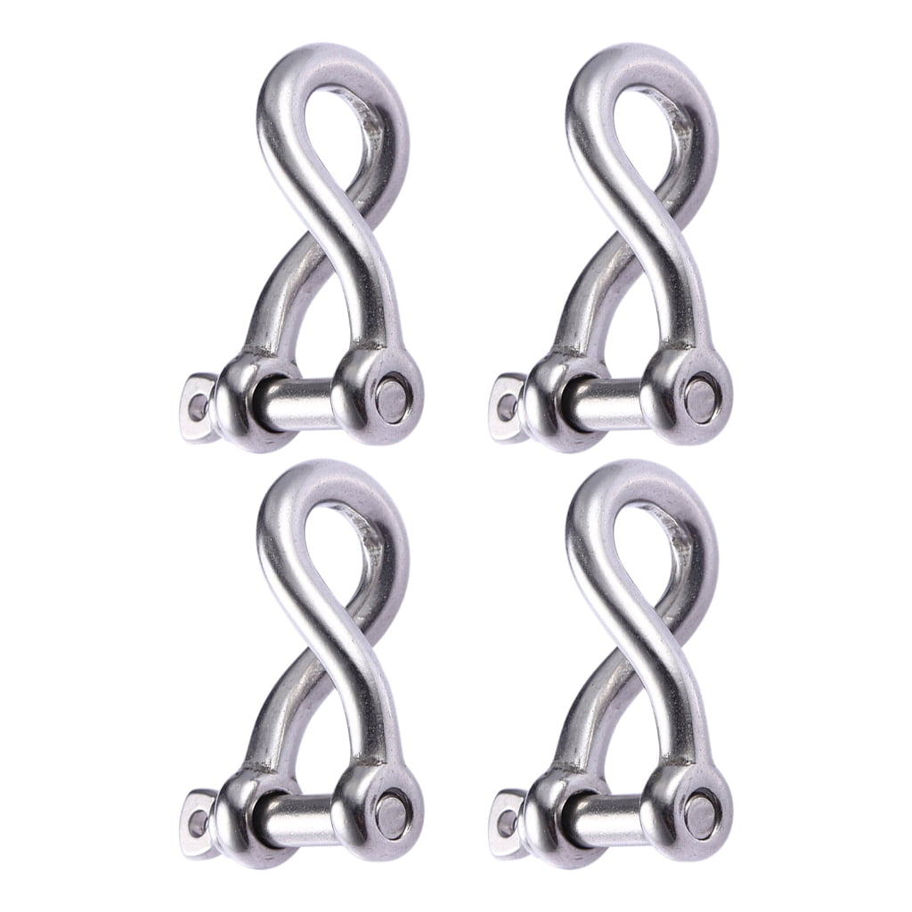 4Pcs 1/4inch Stainless Steel D Rings Shackles 6mm Screw Pin Anchors ...