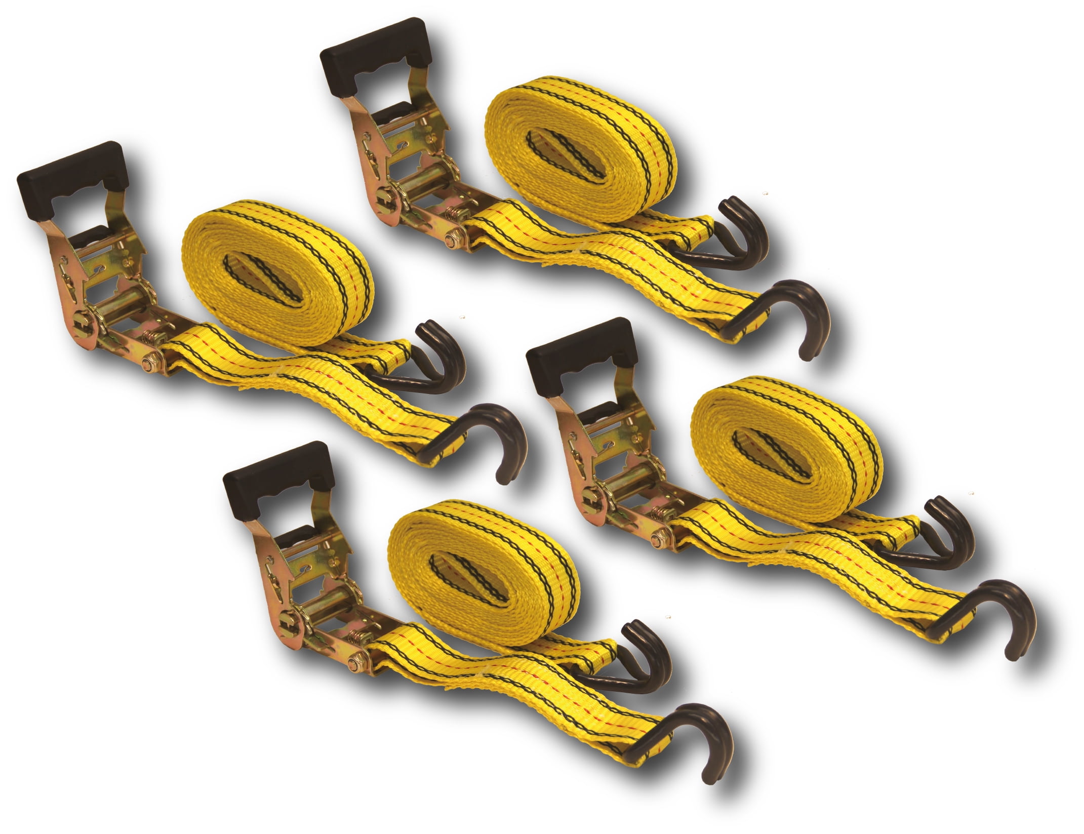 "HFS 4Pcs 1.5"" x 15ft Ratcheting Set, Heavy Duty Cargo Tie Down Straps ...