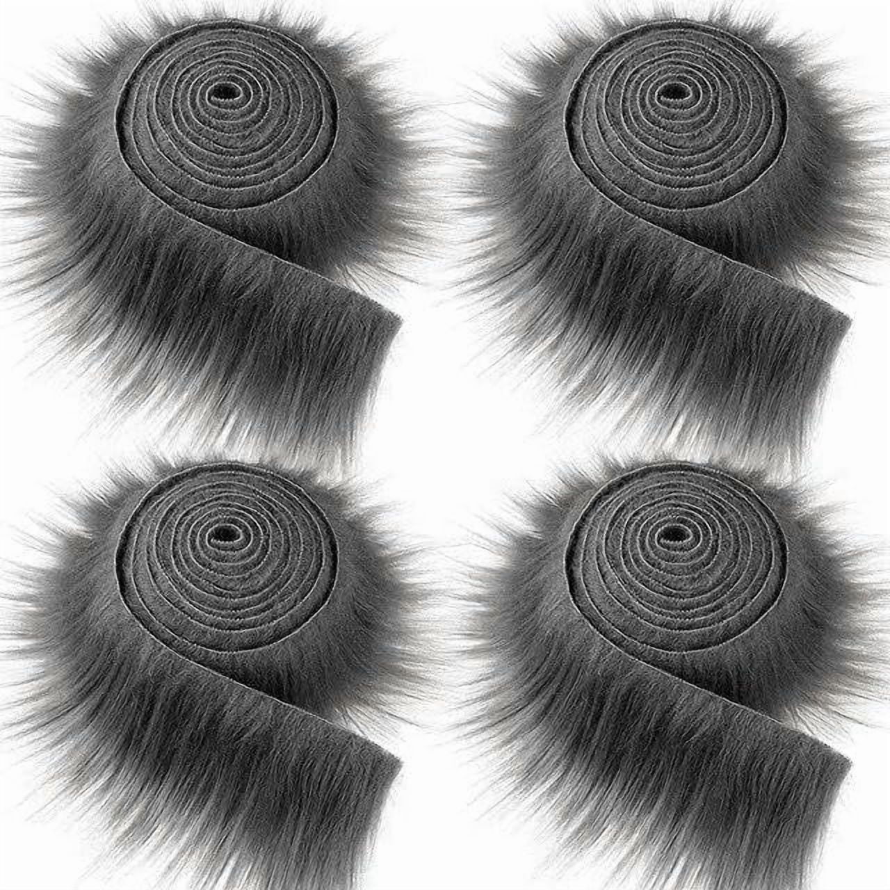 4Pcs 1.5M Faux Fur Ribbon Tapes Fluffy Soft Long Plush Fur Fabric ...