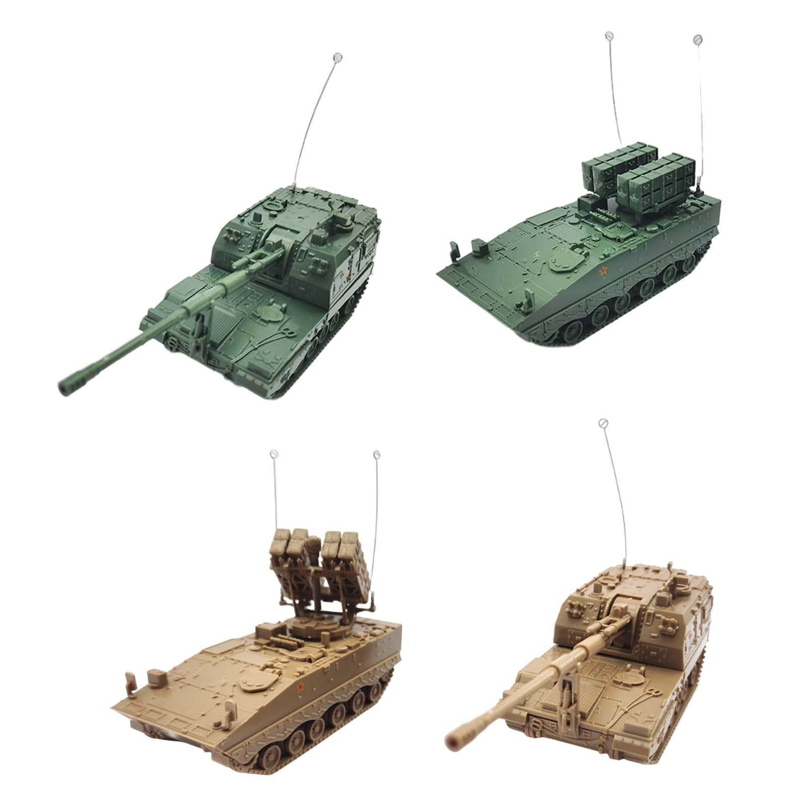 4Pcs 1/72 Armored Tank Model Chariot Model Miniature Tracked Crawler ...