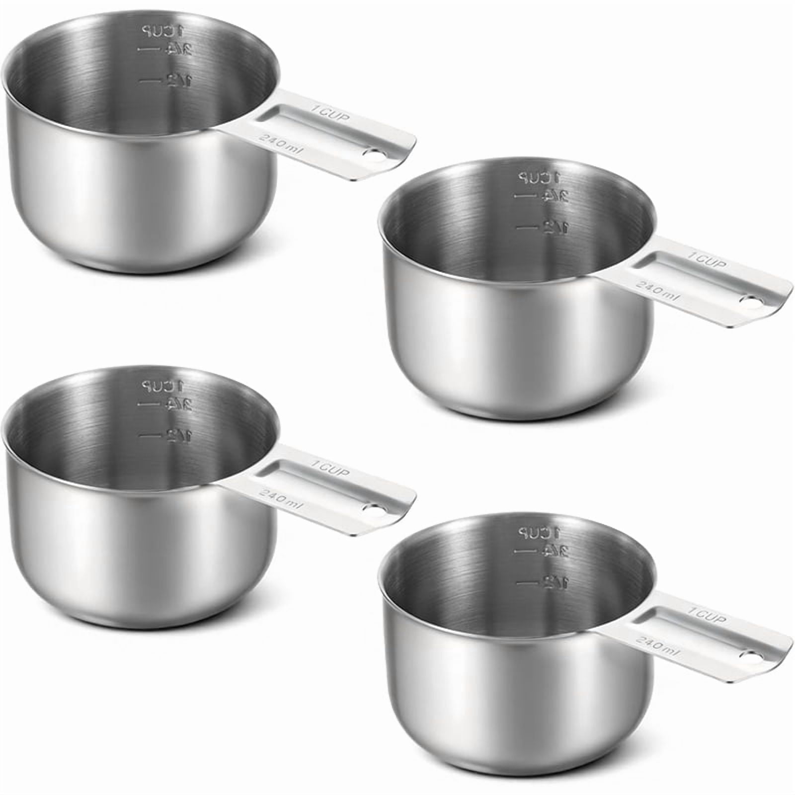 4Pcs 1 Cup 304 Stainless Steel Measuring Cup,8oz Measuring Cups with ...