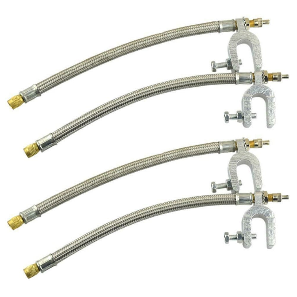 4pcs 10\" Braided Stainless Steel Dual Valve Extensions RV Trailer ...