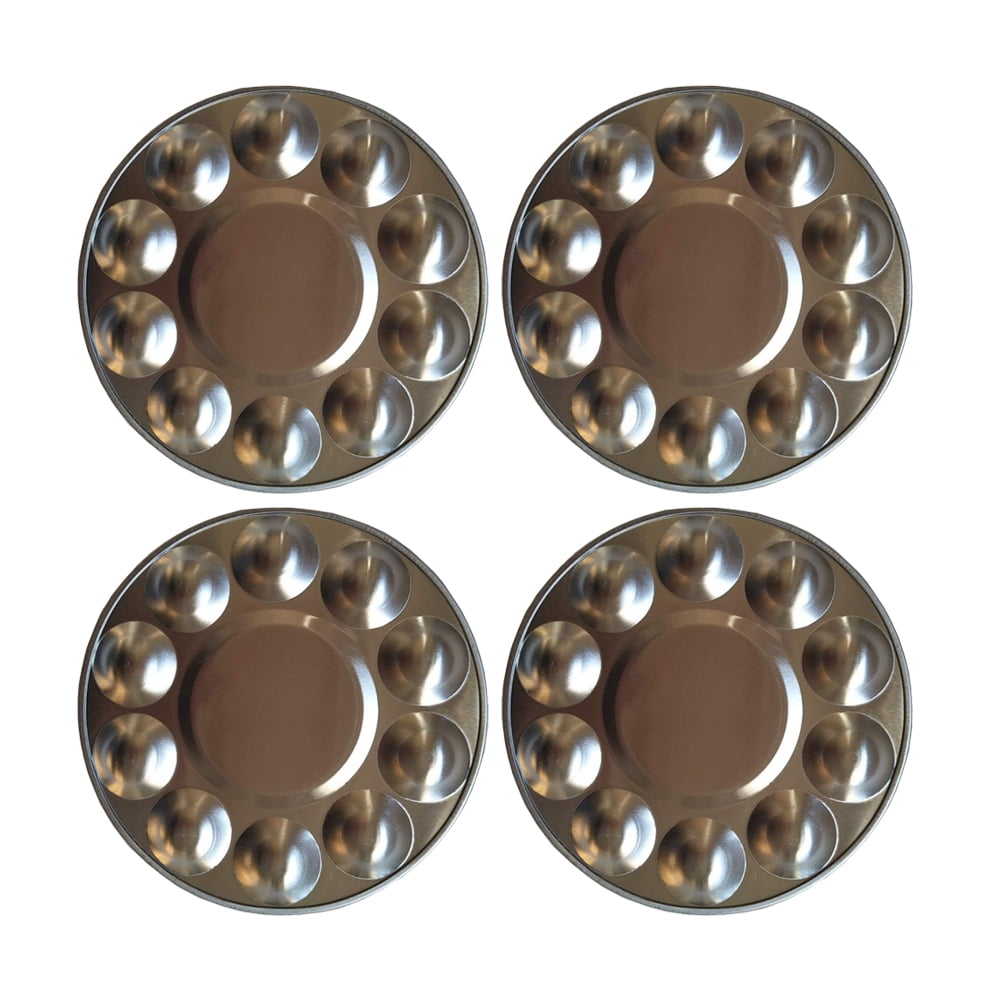 BESTOYARD 4Pcs 10 Hole Aluminum Watercolor Mixing Trays Art Paint ...