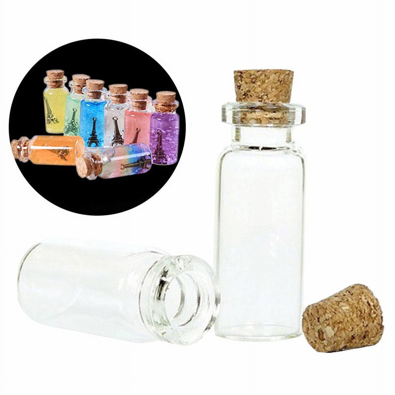 4Pcs 10ML Clear Mini Small Cork Stopper Glass Vial Containers Jars ...