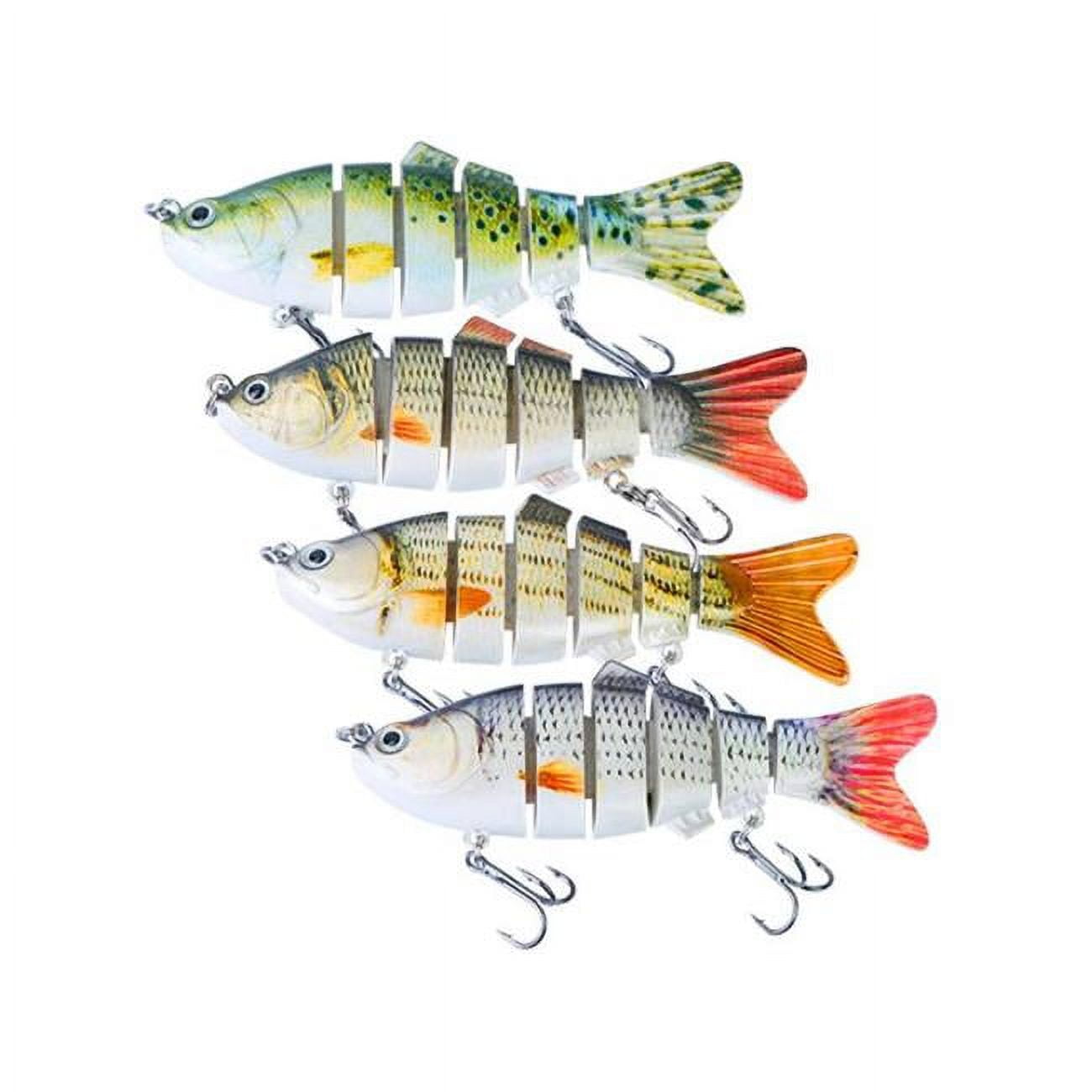 4Pcs 10cm/20g Bass Fishing Lure 6 Segment Multi Jointed Lifelike Fish ...