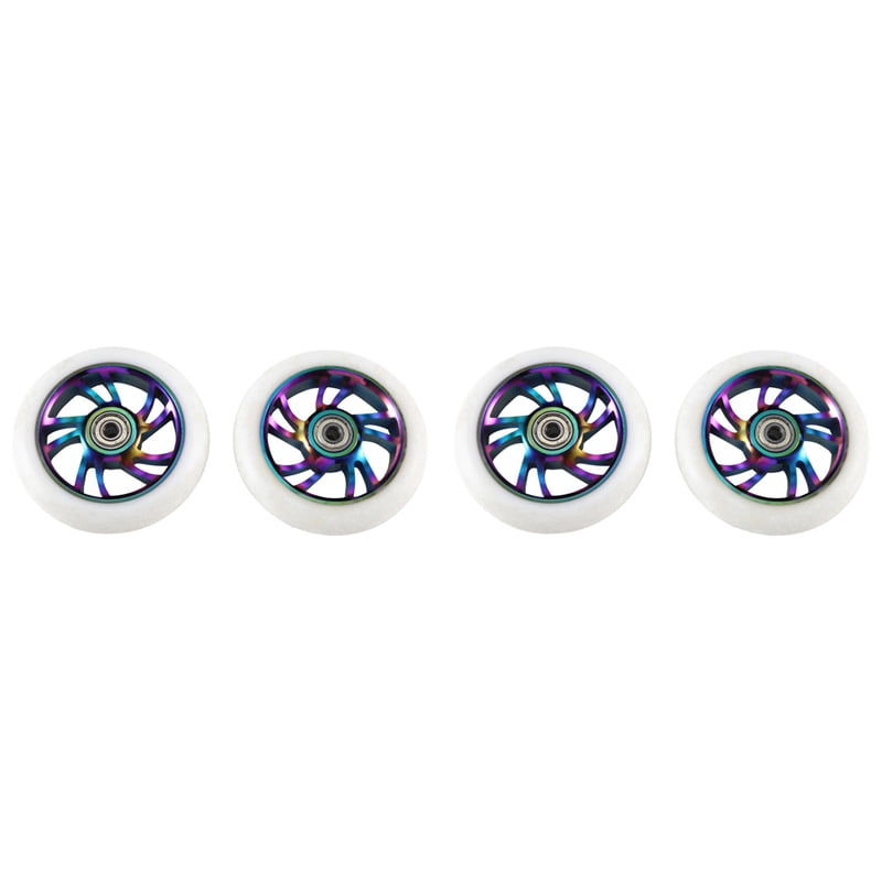 4Pcs 110mm Scooter Wheels Replacement Aluminum Wear- PU Stunt Scooter ...