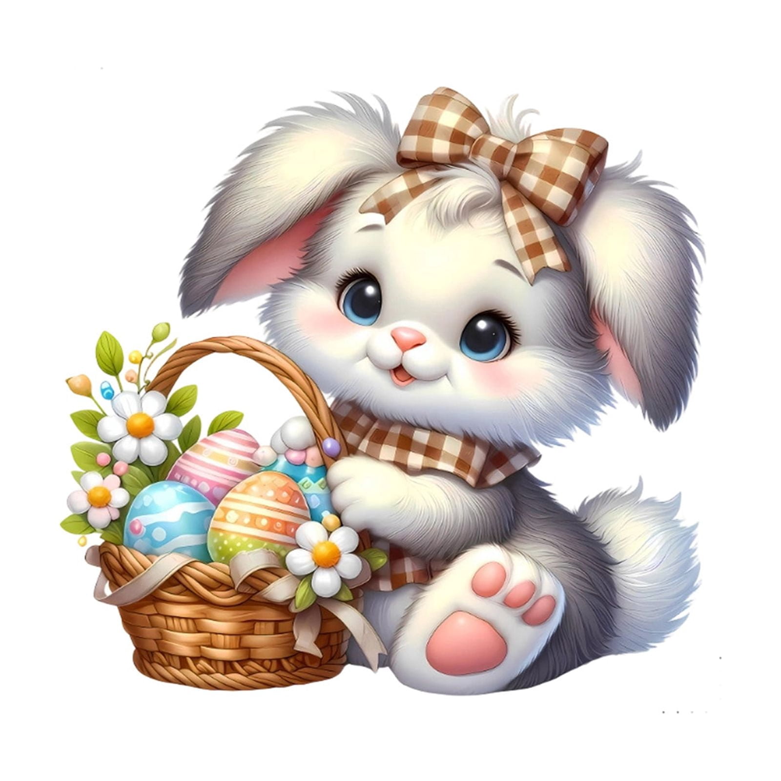 4Pcs 11Inch Easter Bunny Vinyl Wall Decal, Cute Rabbit Easter Wall ...