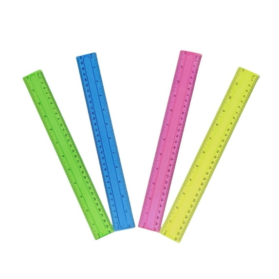4Pcs 12Inch Clear Ruler Straight Ruler Inches and Centimeters Double ...