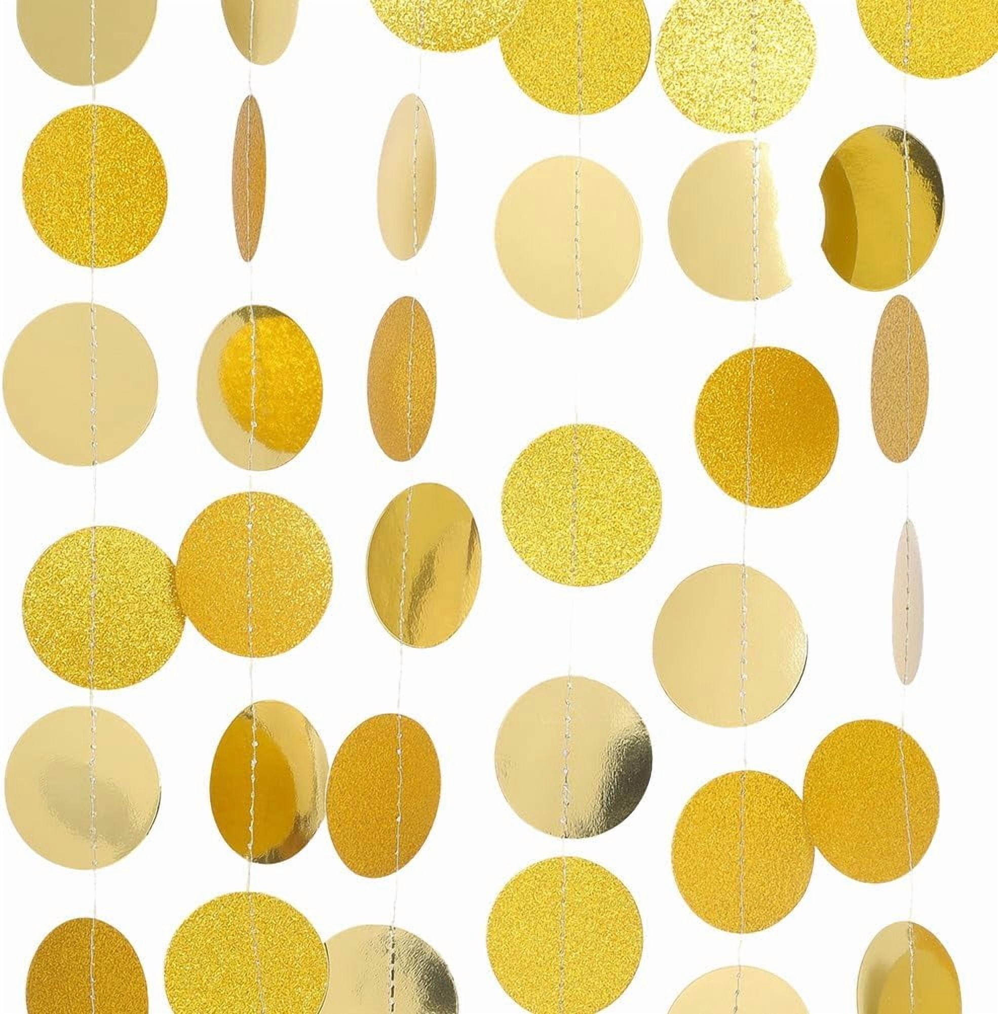4Pcs 13.12 Feet Circle Dots Garland Gold Glitter Hanging Paper Polka ...