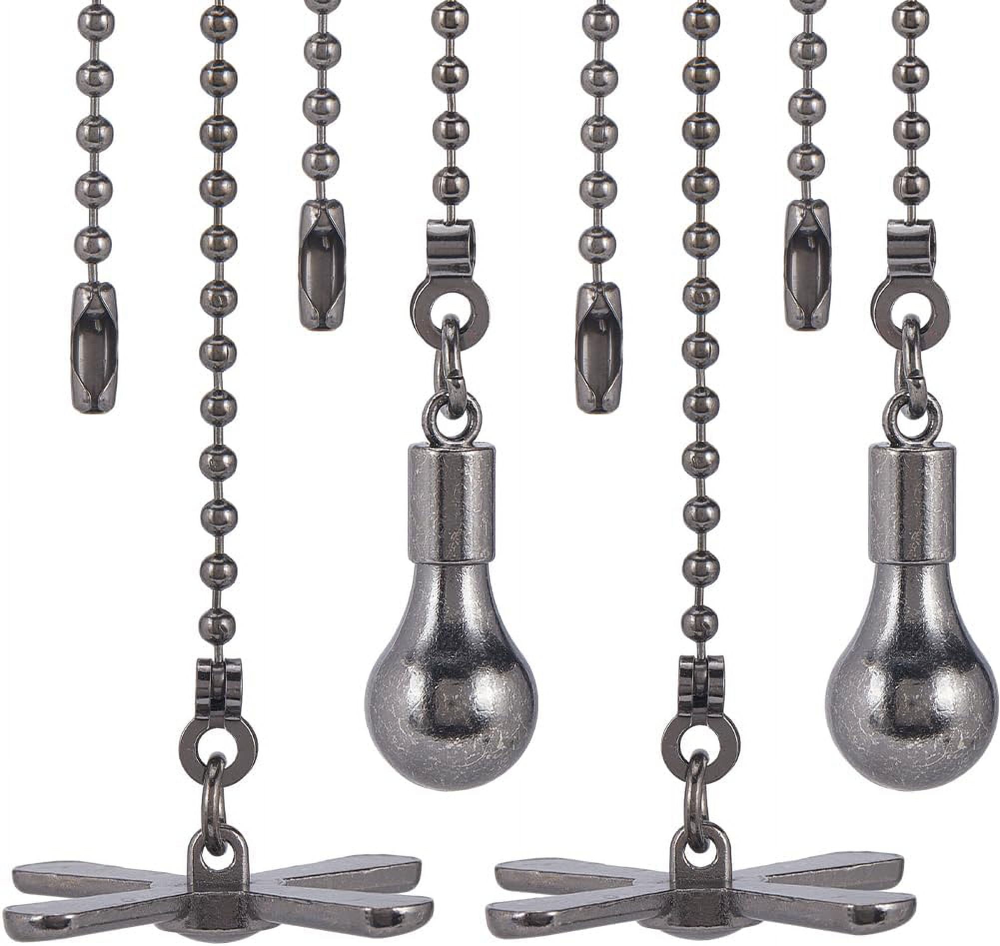 4Pcs 13.5 Inch Ceiling Fan Pull Chain Extenders Decorative Frosted Bulb ...