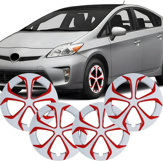 (4Pcs)15" Hubcaps Wheel Rims Cover Fit for 2010-2015 Toyota Prius,Snap ...