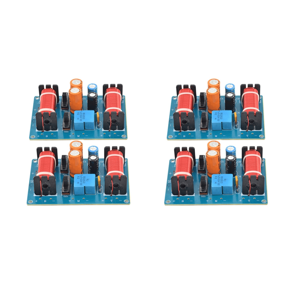 4Pcs 150W 3 Way Audio Speaker Crossover Treble Midrange Bass Bookshelf Car Speakers Filter ...