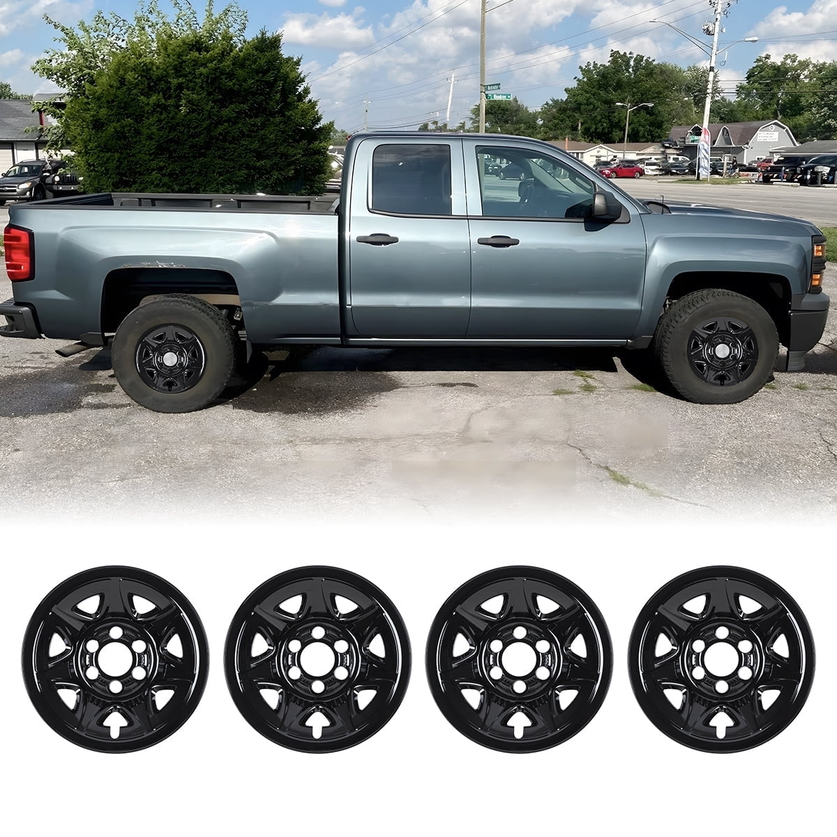 4Pcs 17" Steel Wheel Skins for 2014-2018 Chevy Silverado 1500&GMC ...