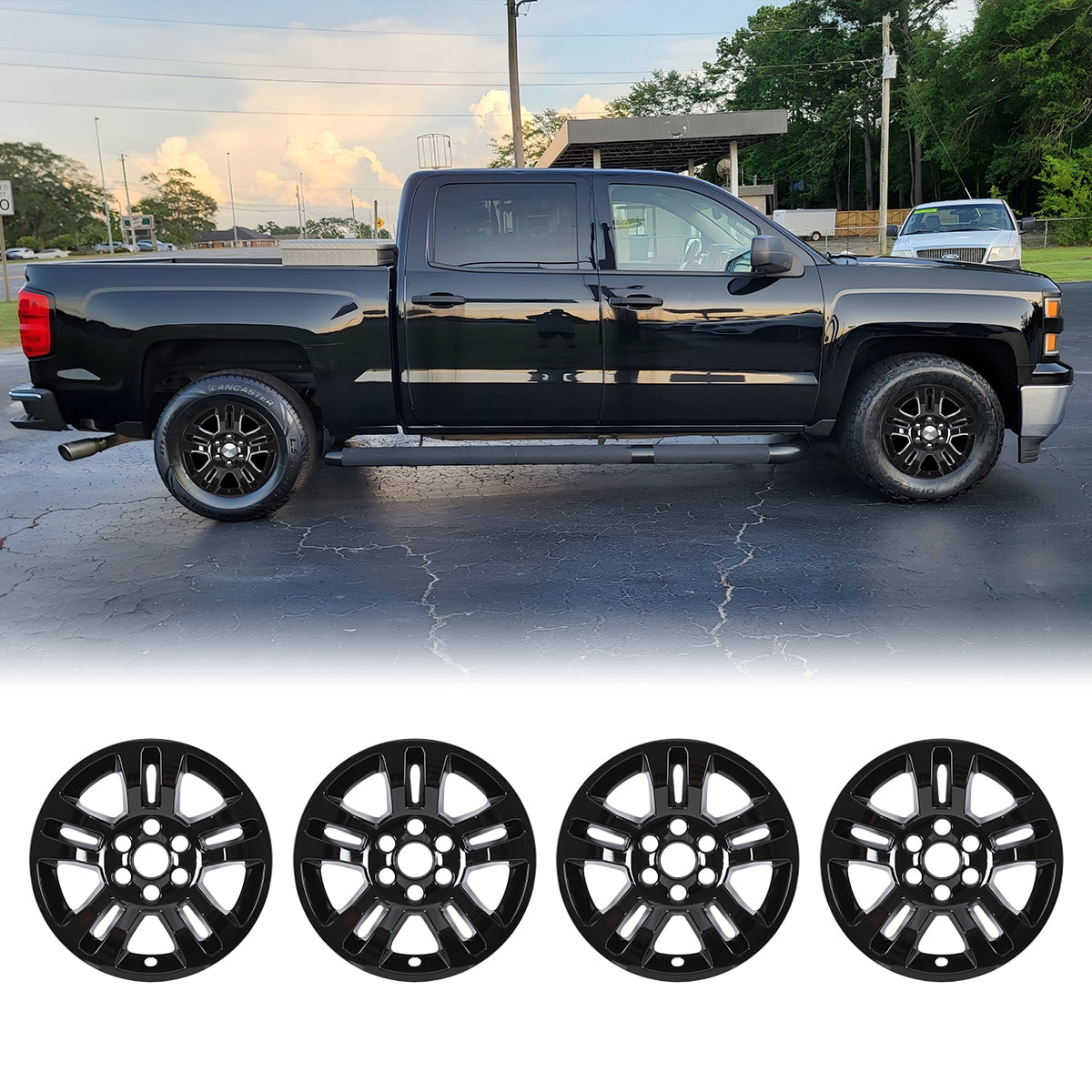 4Pcs 18 inch Alloy Wheel Skins for Chevy Silverado 1500 2014-2018 ...