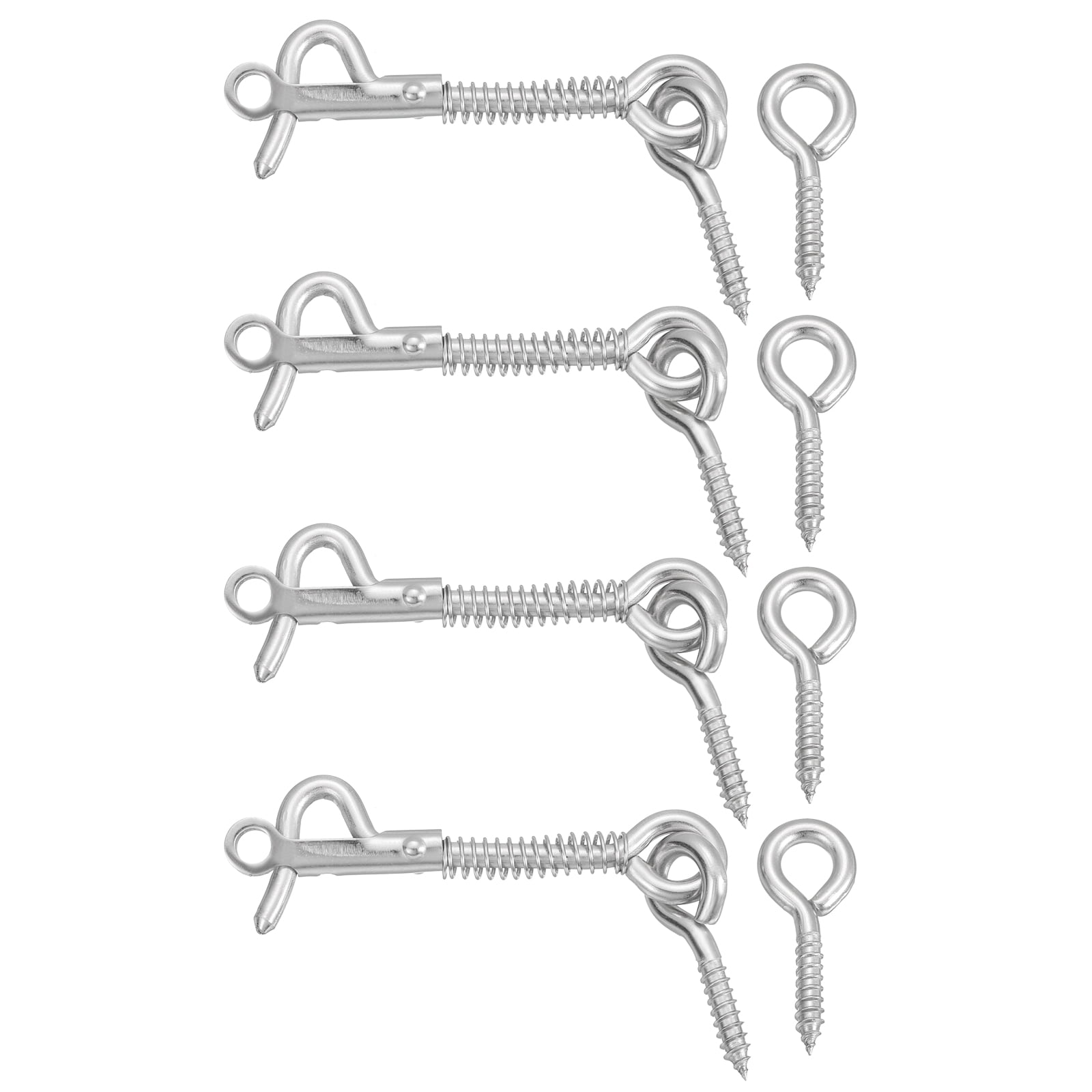 4Pcs 2.5" Cabin Hook Eye Latch, 304 Stainless Steel Spring Hook and Eye ...