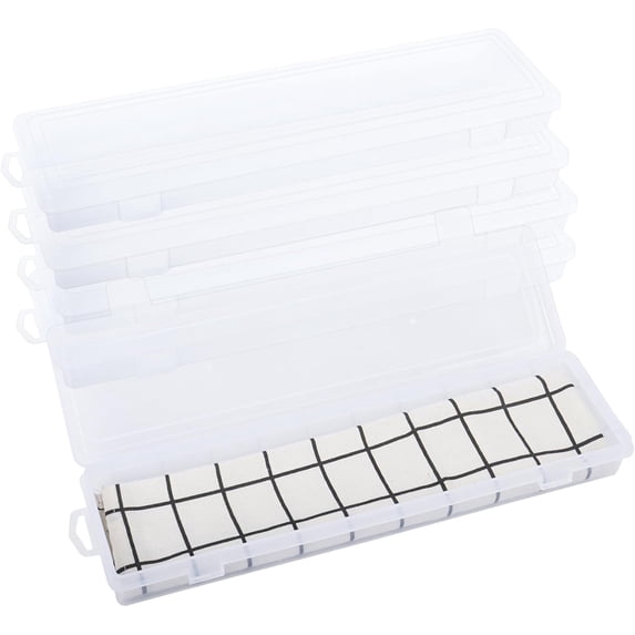 4Pcs 2.5 Inch Fabric Strip Storage Cases, Clear Plastic Organizers for ...