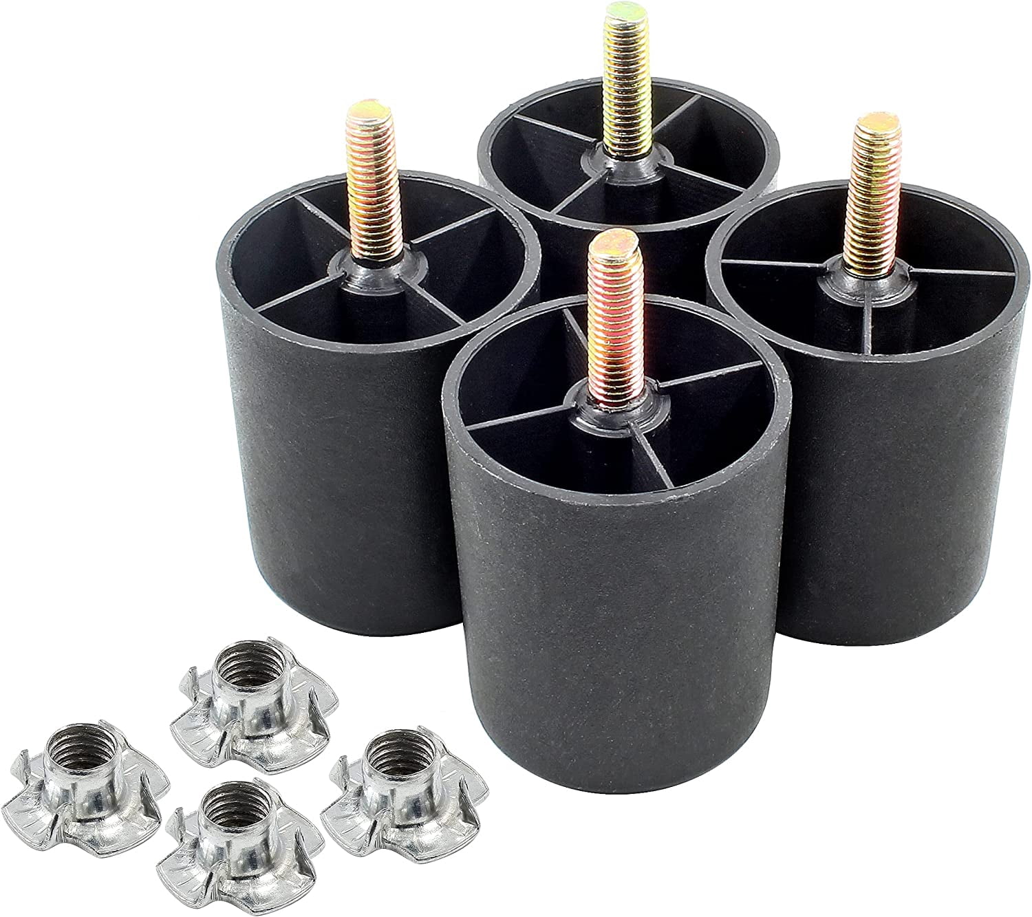 4Pcs 2.5 Inch Sofa Legs, Tapered Furniture Legs Plastic Couch Feet with ...