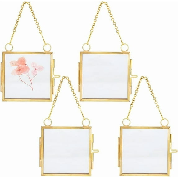 4Pcs 2.8 Inch Hanging Brass Photo Frame Pressed Flowers Frame Bulk Mini ...