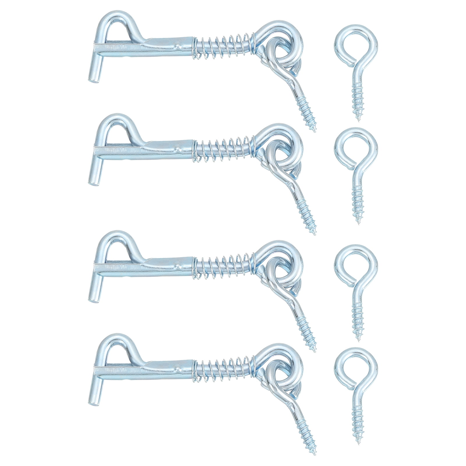 4Pcs 2" Cabin Hook Eye Latch, Zinc-Plated Carbon Steel Spring Hook and ...