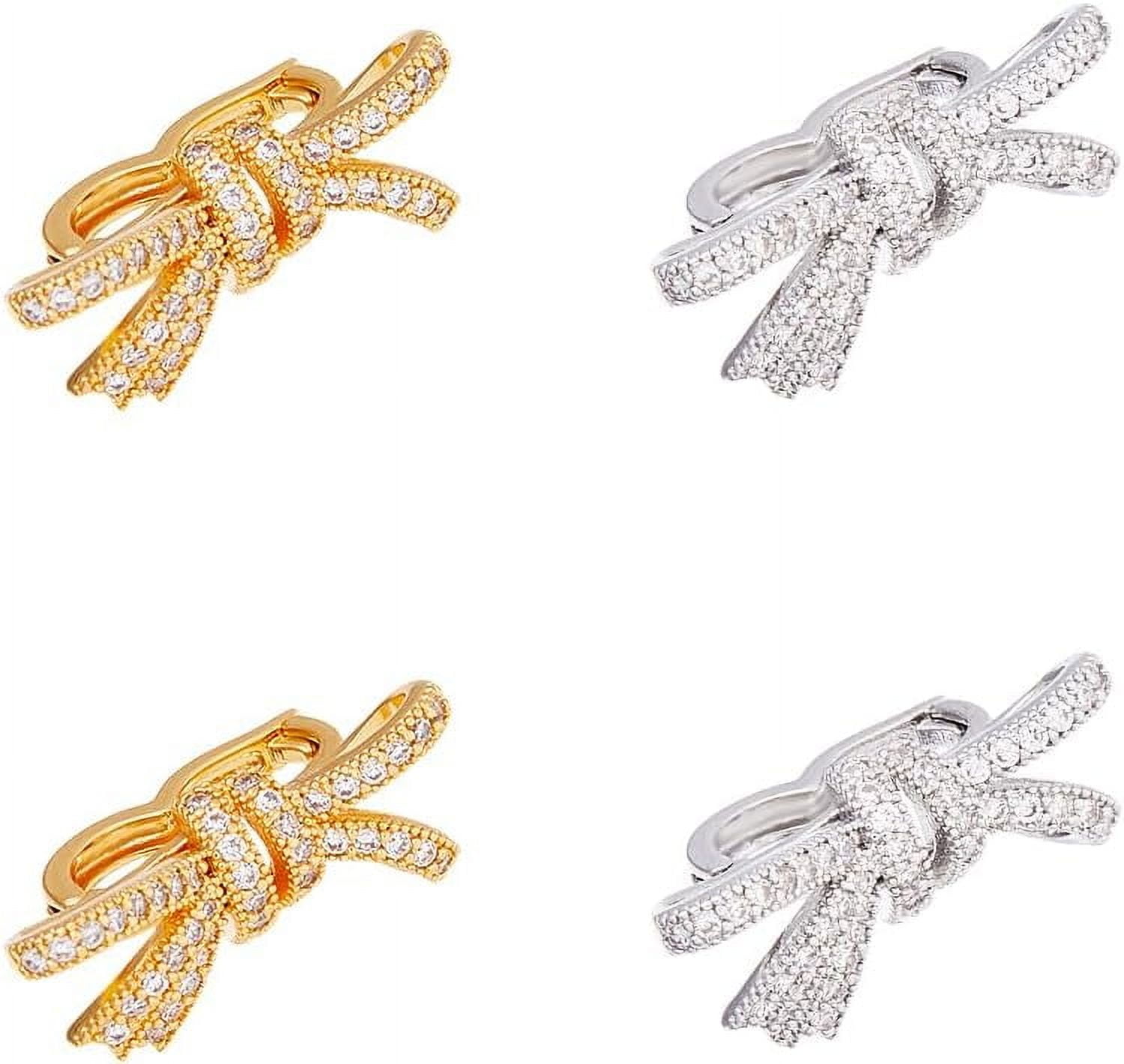 4Pcs 2 Colors 14K Brass Necklace Shortener Clasp Bowknot Shortener ...