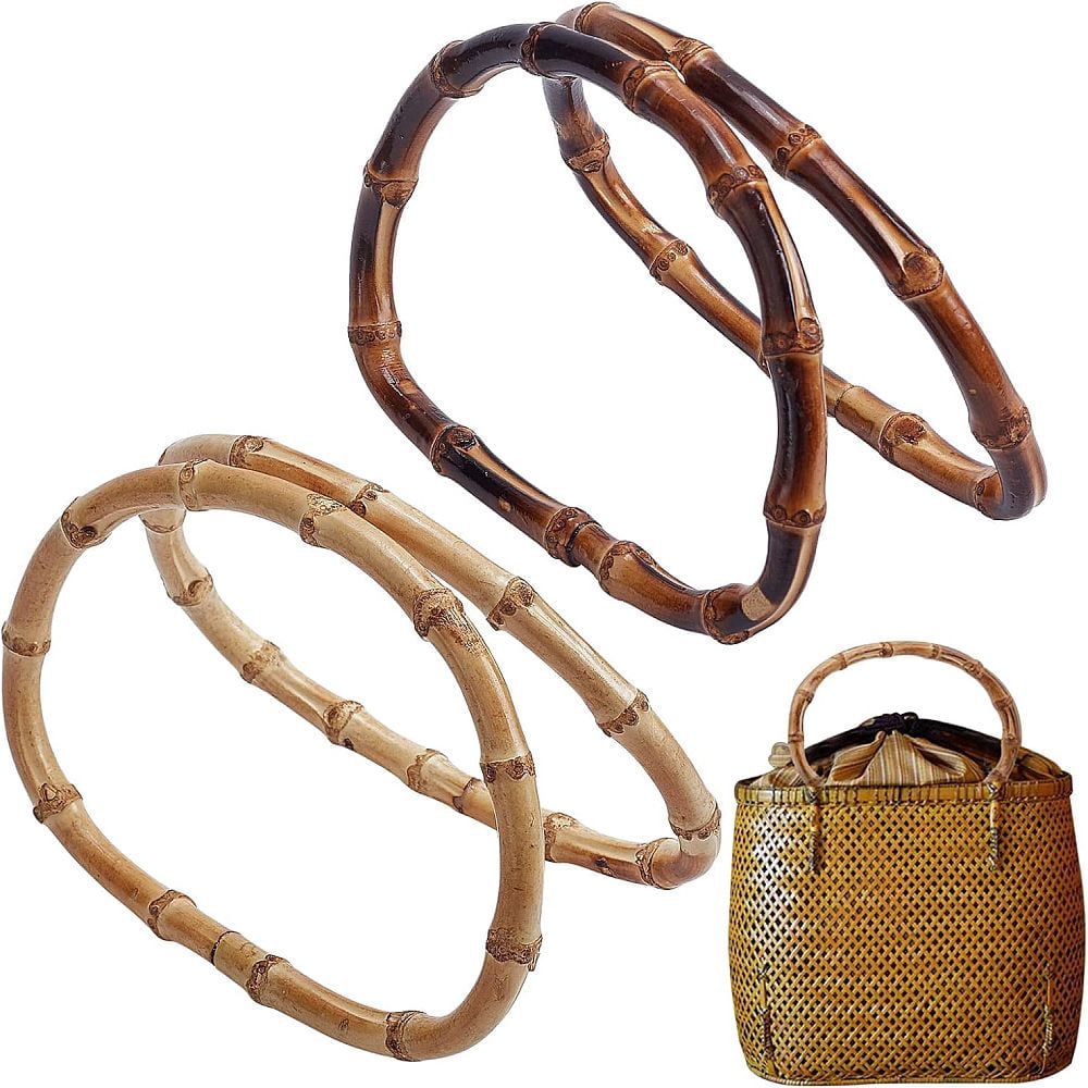 4Pcs 2 Colors Bamboo Bag Handle Bag Replacement Accessories Mixed Color ...