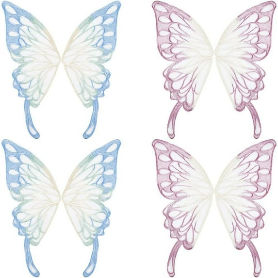 4Pcs 2 Colors Butterfly Lace Applique Butterflies Sew on Patches ...