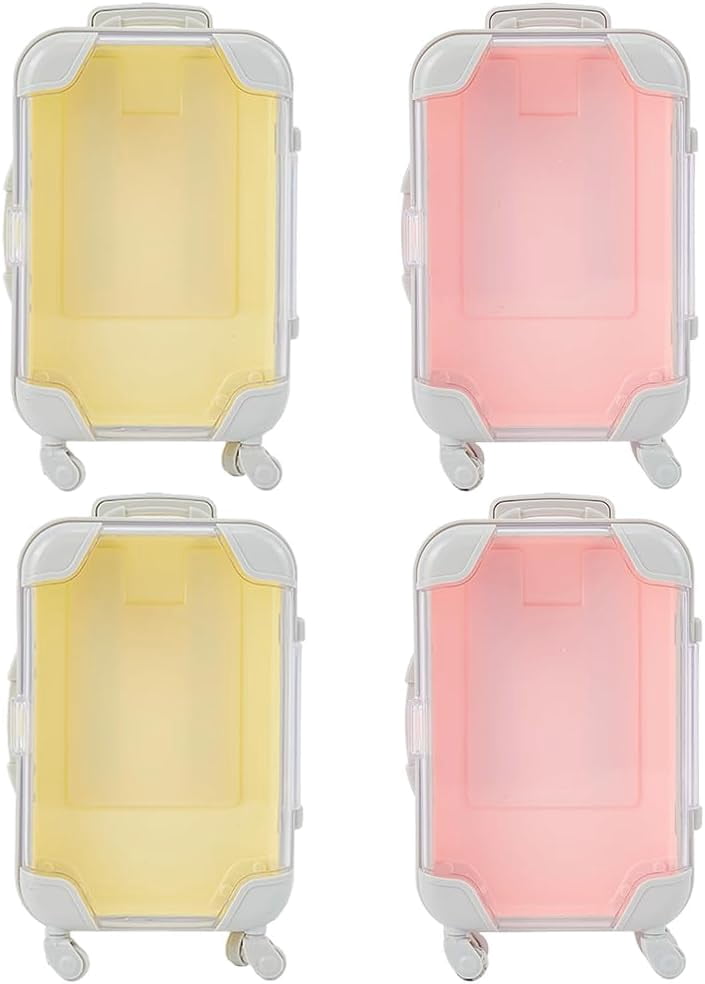 4Pcs 2 Colors Mini Plastic Suitcase Packaging Storage Boxes for Small ...