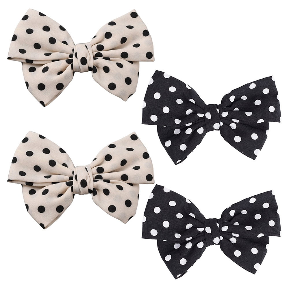 4Pcs 2 Colors Polka Dot Pattern Polyester Bowknot Shoe Decorations ...